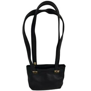 Perlina New York | Bags | Vintage 9s Perlina Ny Black Leather Shoulder ...